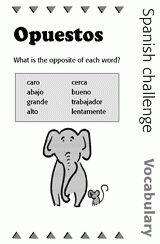 Spanish Words Opposites Colorful Vector Illustration Of Spanish